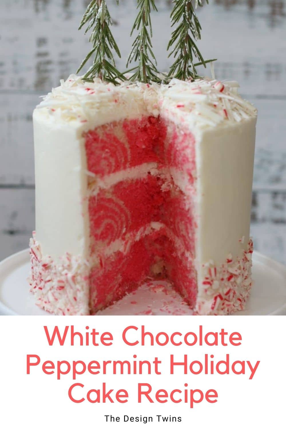 White Chocolate Peppermint Holiday Cake Recipe - The Design Twins